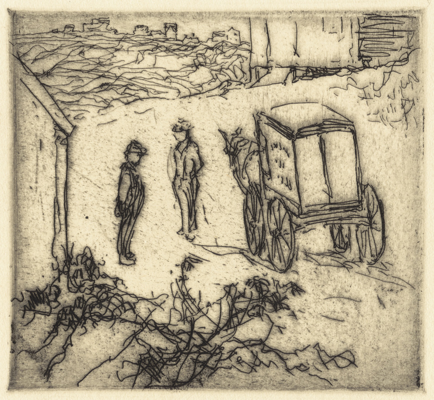 Fishcart with two men - Digital Commonwealth