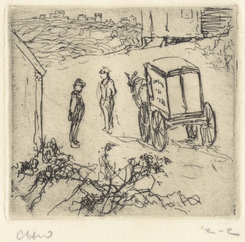 Fishcart with two men - Digital Commonwealth