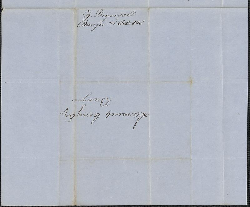 Zebulon Ingersoll to Samuel Cony, 25 October 1848 - Digital Commonwealth