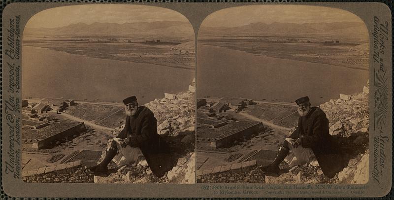 Argolic plain with Tiryns and Heraeon, N.N.W. from Palamidi to Mykenae ...