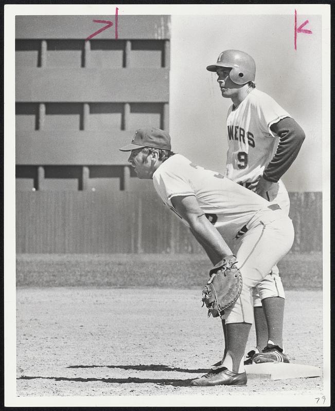 Milwaukee Brewers first baseman John Felske and outfielder Billy ...