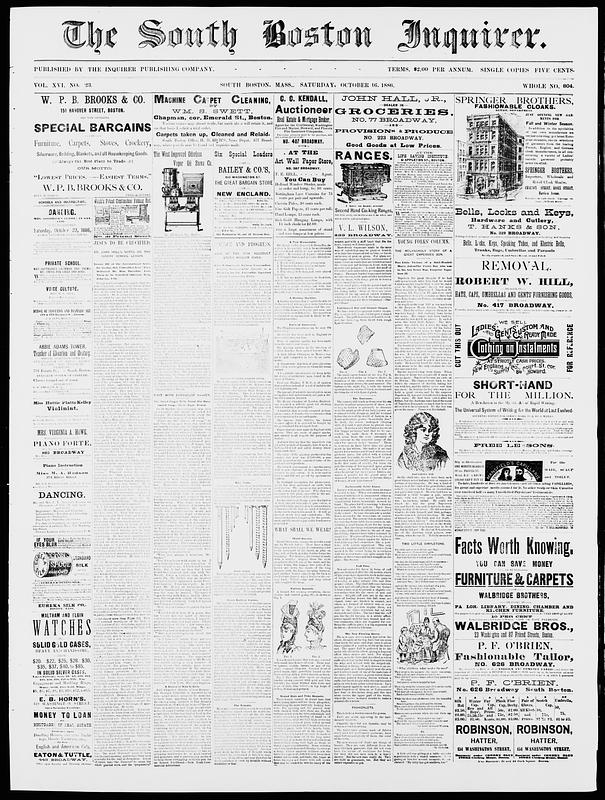 South Boston Inquirer. October 16, 1886 - Digital Commonwealth