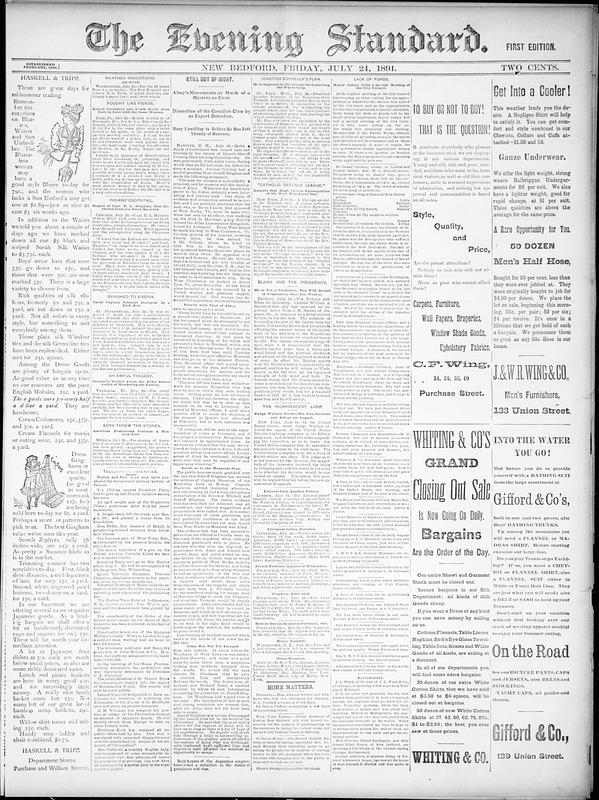 Evening Standard. July 24, 1891 - Digital Commonwealth
