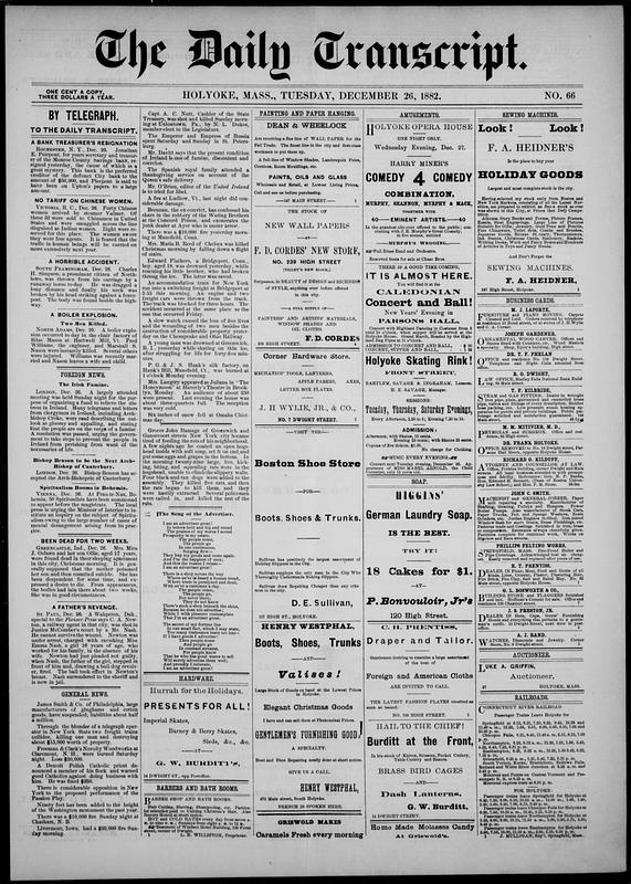 The Daily Transcript. December 26, 1882 - Digital Commonwealth