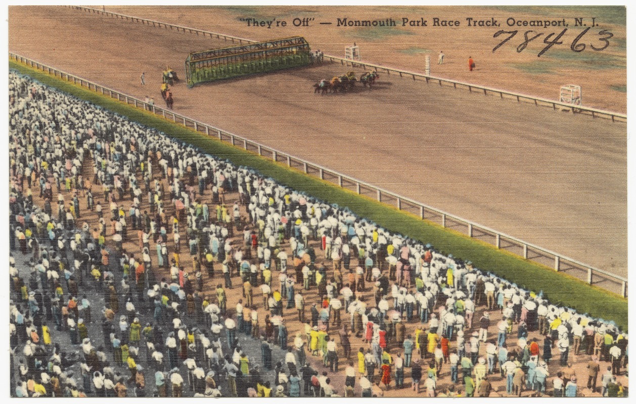 "They're Off" -- Monmouth Park Race Track, Oceanport, N. J. - Digital ...