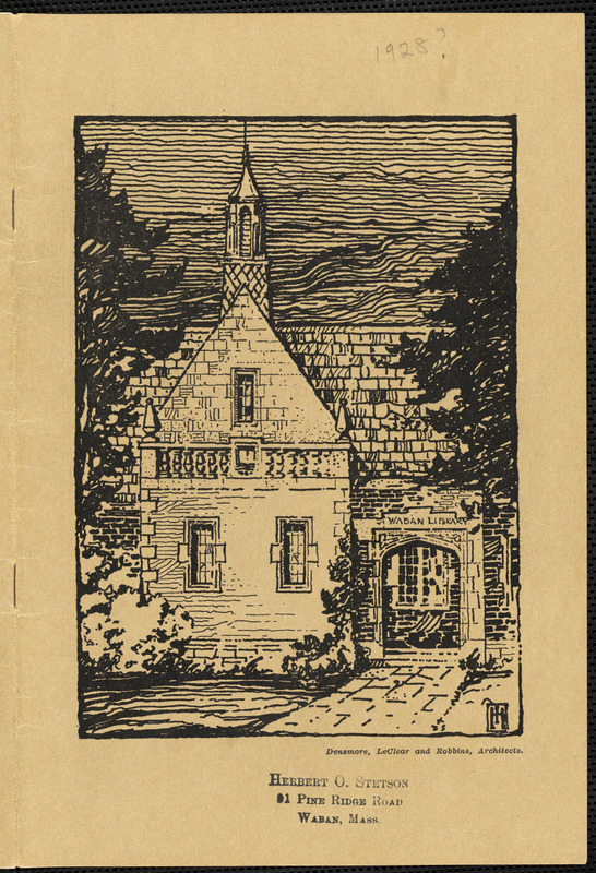 Program for “You and I” by Philip Barry presented by the Waban Woman’s ...