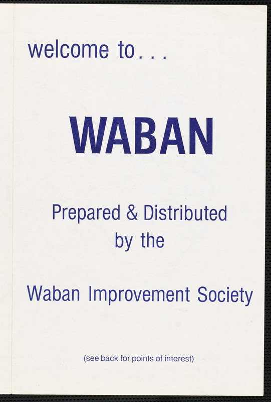 Welcome to Waban - Digital Commonwealth