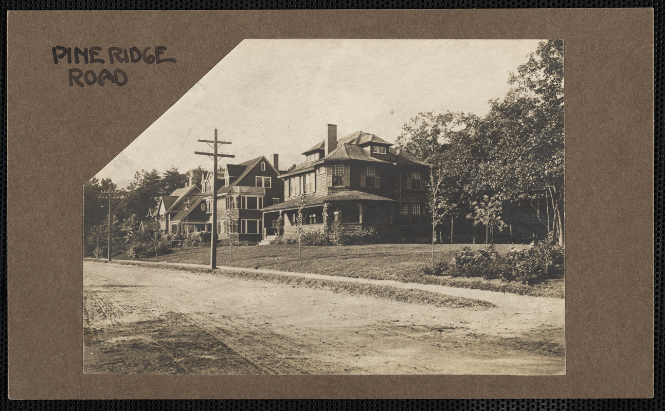 Pine Ridge Road showing three homes - Digital Commonwealth