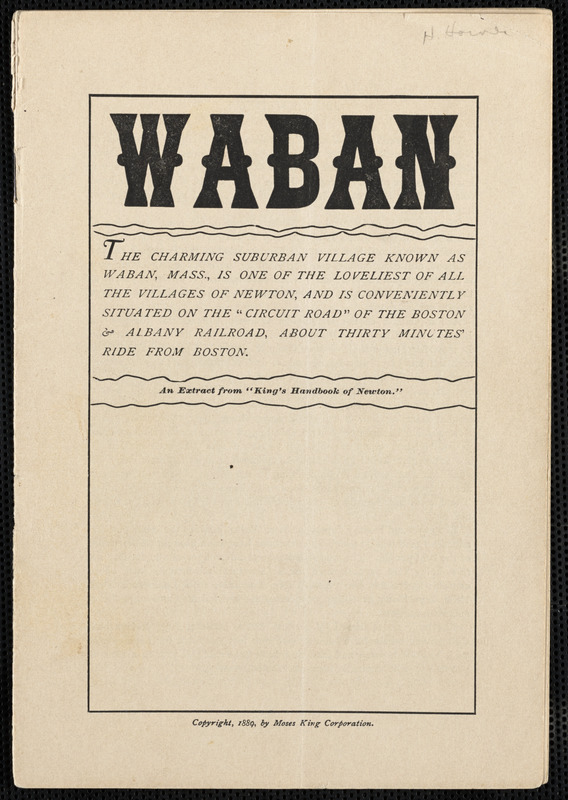Waban, a chapter reprint from “King’s Handbook of Newton” - Digital ...