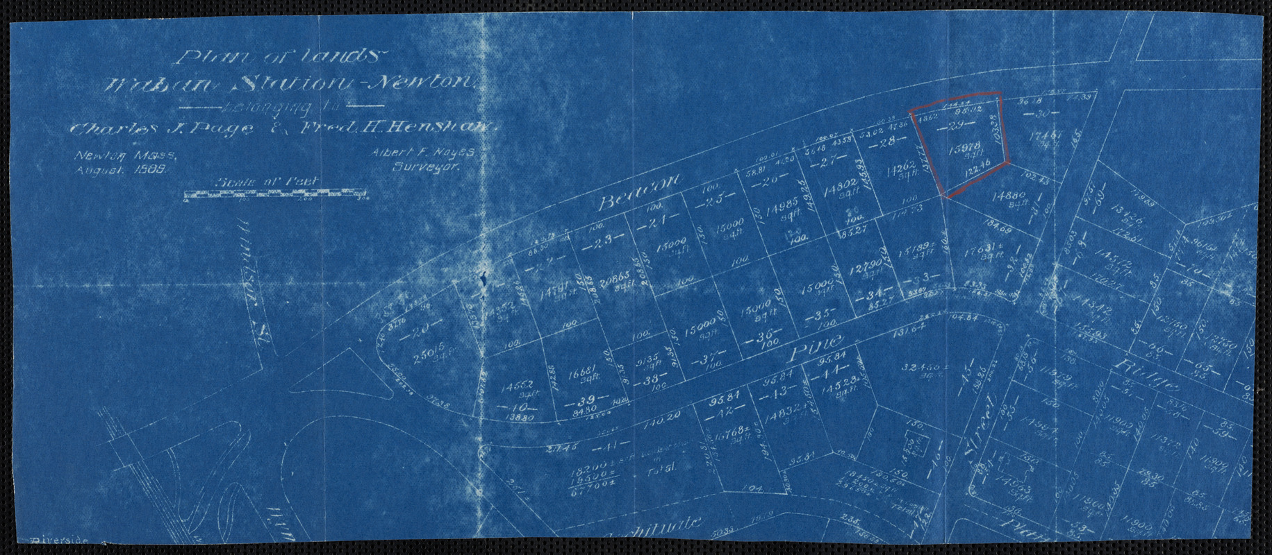 Plan of lands Waban Station Newton belonging to Charles J. Page & Fred ...