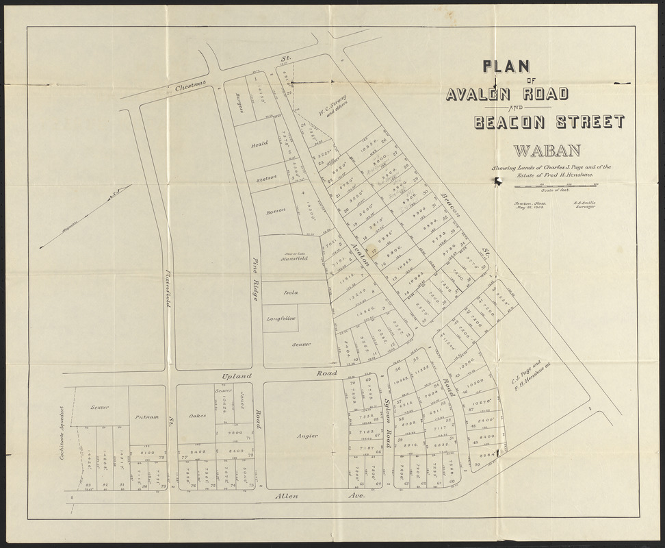 Plan of Avalon Road and Beacon Street Waban - Digital Commonwealth
