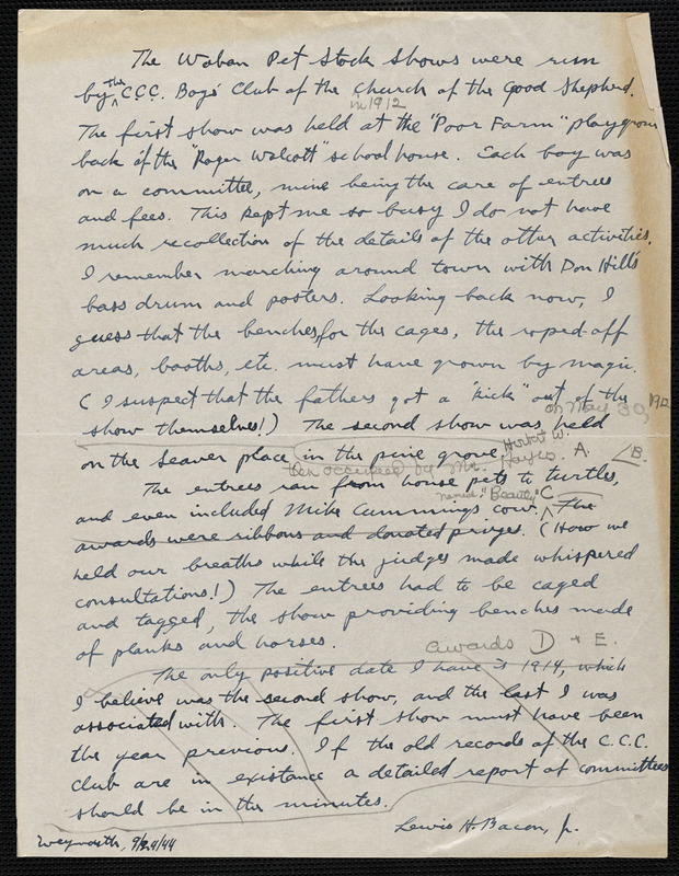 The Waban Pet Stock Shows, Weymouth, 9/24/44 - Digital Commonwealth