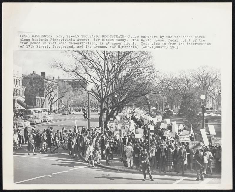 As Thousands Demonstrate--Peace marchers by the thousands march along ...
