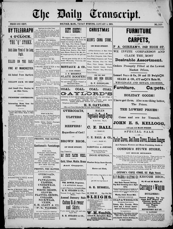 The Daily Transcript. January 04, 1889 - Digital Commonwealth