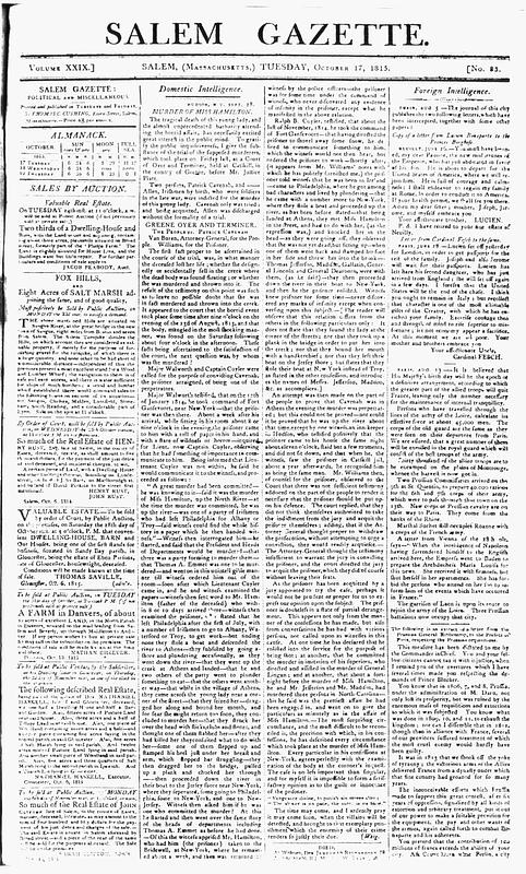 The Salem Gazette. October 17, 1815 - Digital Commonwealth
