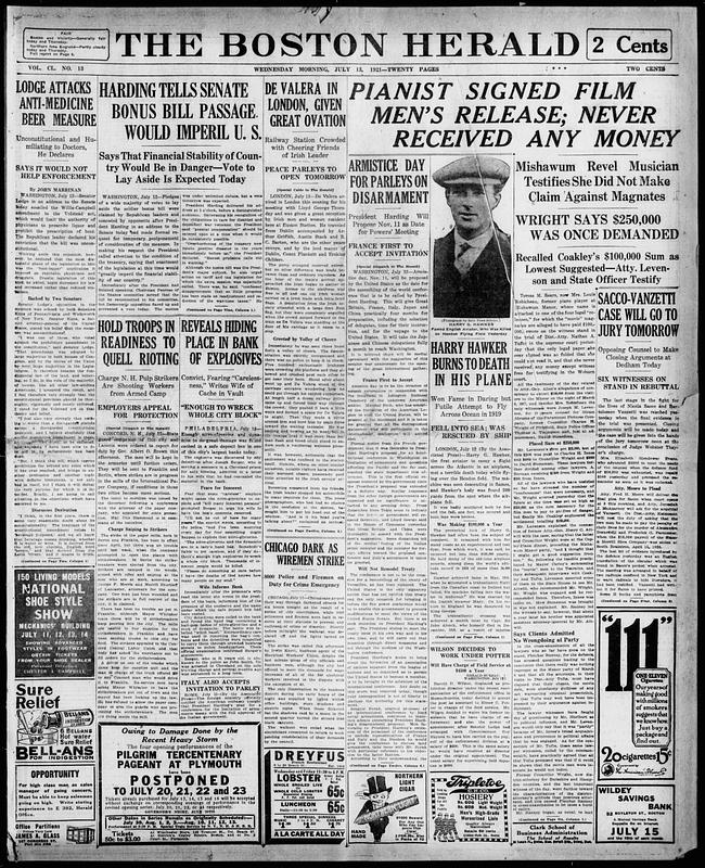 Boston Herald. July 13, 1921 - Digital Commonwealth