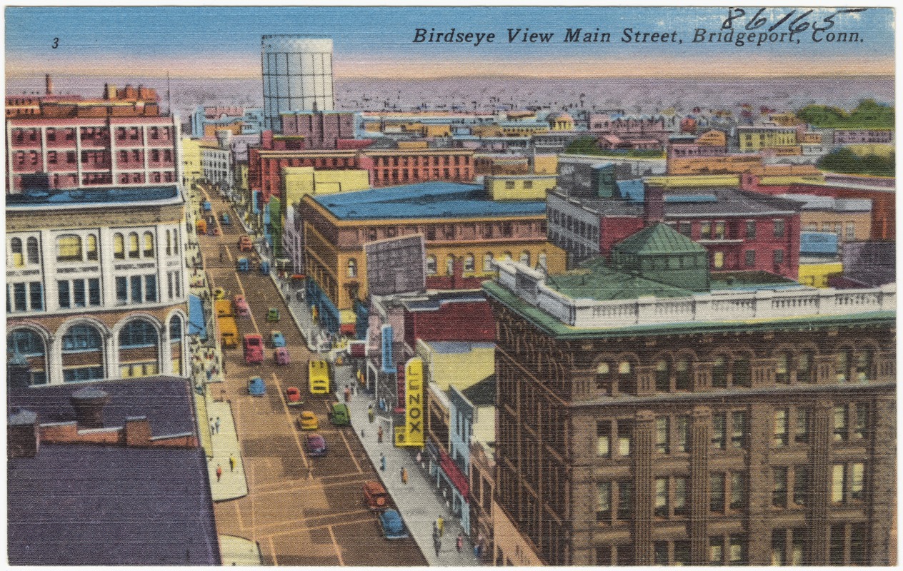 Birdseye view Main Street, Bridgeport, Conn. - Digital Commonwealth