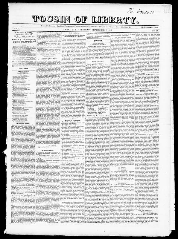 The Tocsin of Liberty. September 07, 1842 - Digital Commonwealth