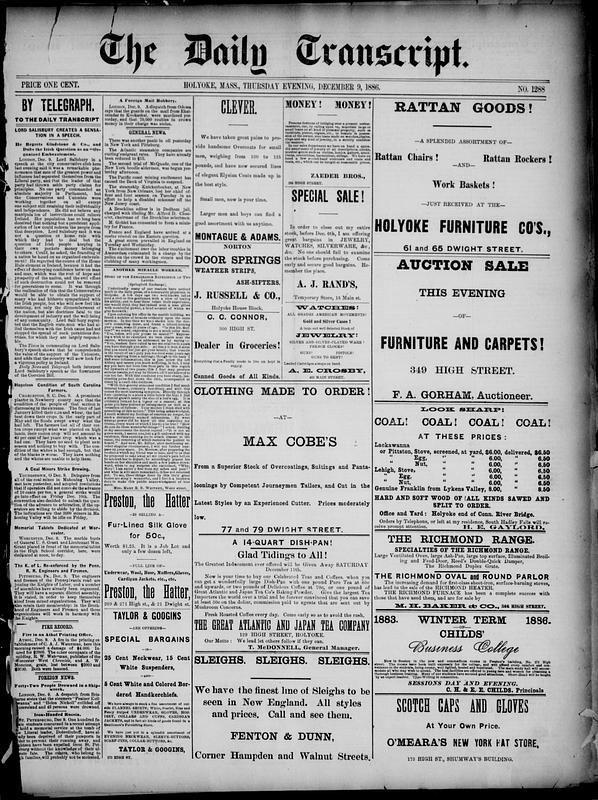 The Daily Transcript. December 09, 1886 - Digital Commonwealth