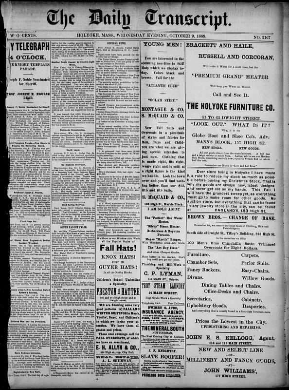 The Daily Transcript. October 09, 1889 - Digital Commonwealth