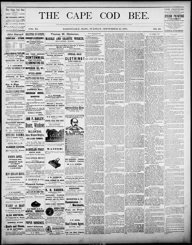 The Cape Cod Bee. September 15, 1891 - Digital Commonwealth