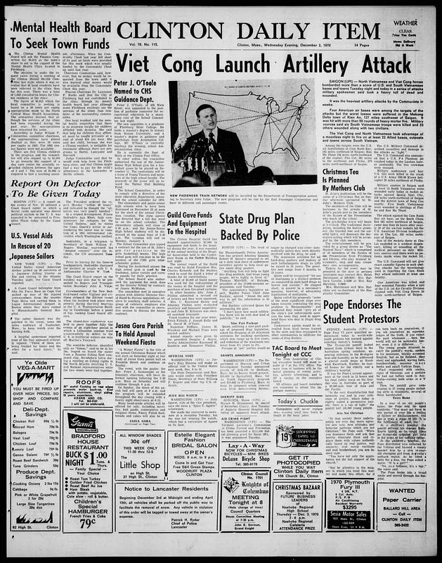 Clinton Daily Item. December 02, 1970 - Digital Commonwealth