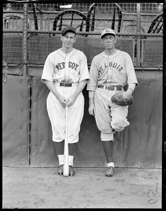 Rick Ferrell, Red Sox, and Merv Shea of the Browns - Digital Commonwealth