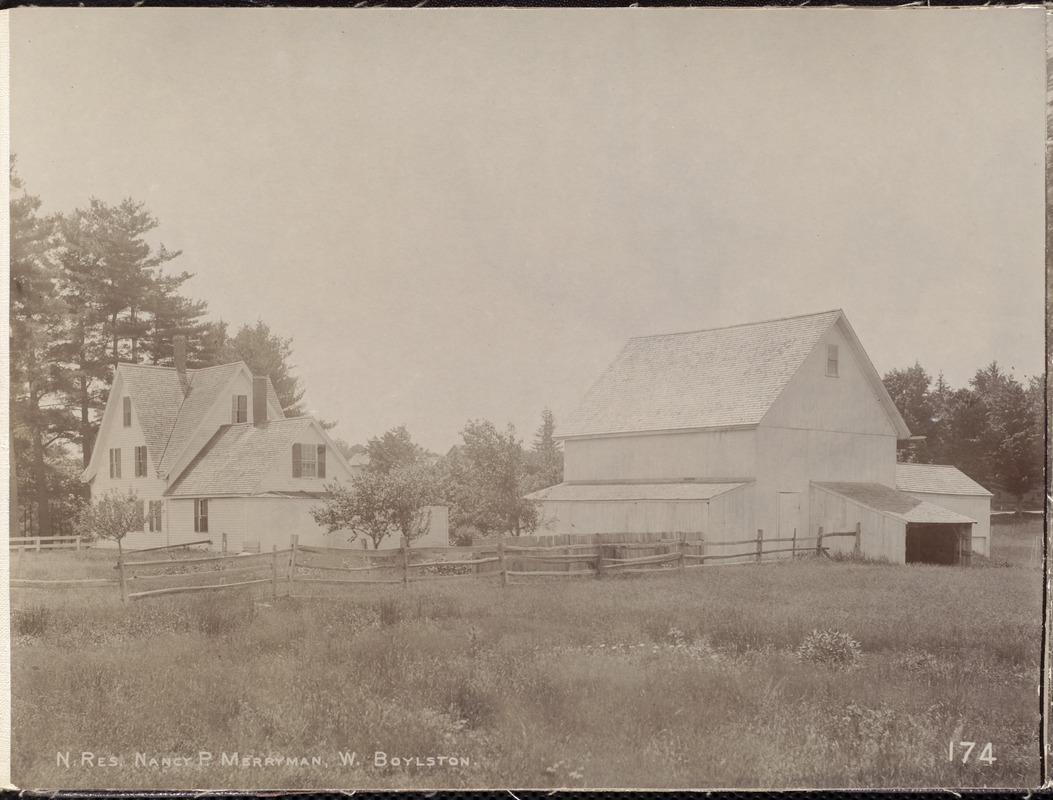 Wachusett Reservoir, Nancy P. Merryman's house, on Prospect Street ...