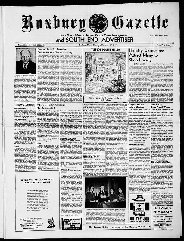 Roxbury Gazette and South End Advertiser. December 17, 1959 - Digital ...