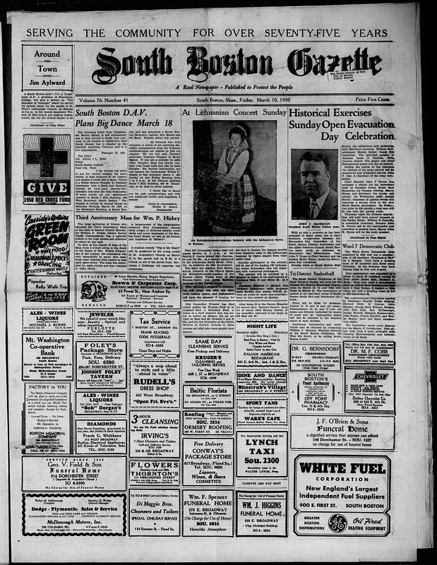 South Boston Gazette. March 10, 1950 - Digital Commonwealth