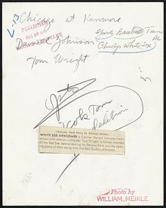 White Sox Newcomer is Catcher Darrell Johnson (left) shown with veteran ...