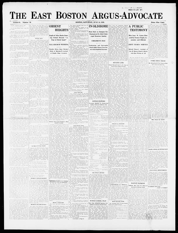 East Boston Argus-Advocate - Digital Commonwealth