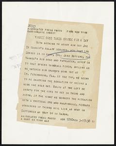 Yankee Boss Takes Charge For a Day With nothing to worry him but Joe Di ...