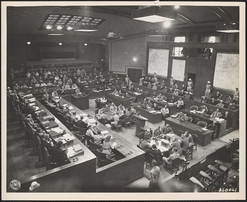 A session of the war crimes trials in Tokyo, Japan where former Premier ...