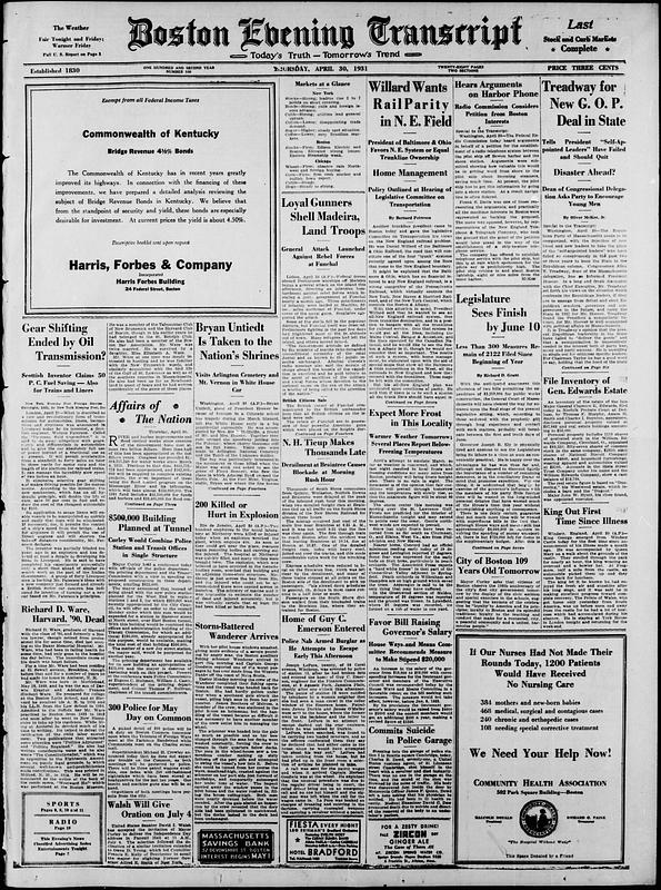 Boston Evening Transcript. April 30, 1931 - Digital Commonwealth