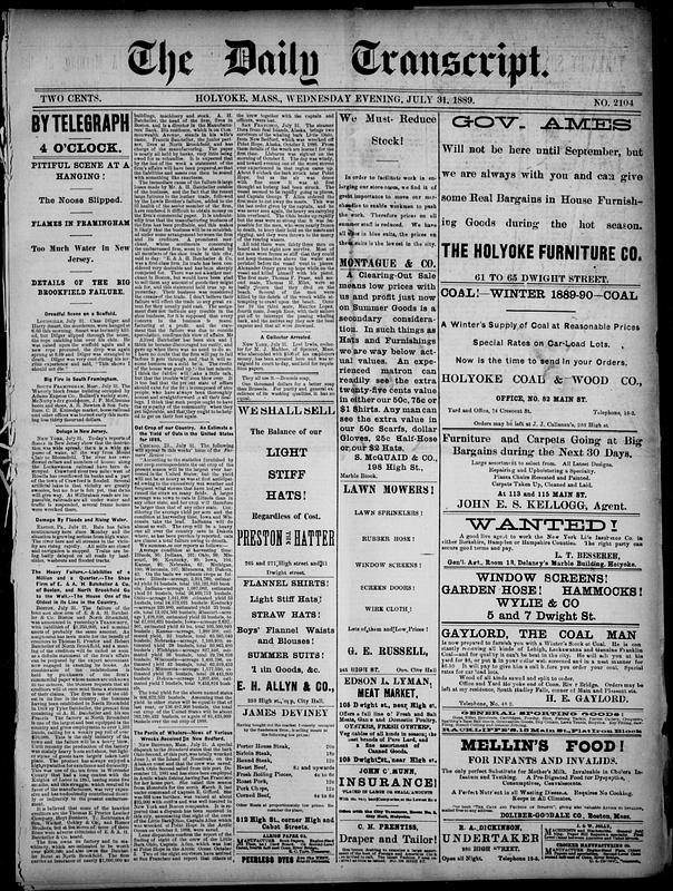 The Daily Transcript. July 31, 1889 - Digital Commonwealth
