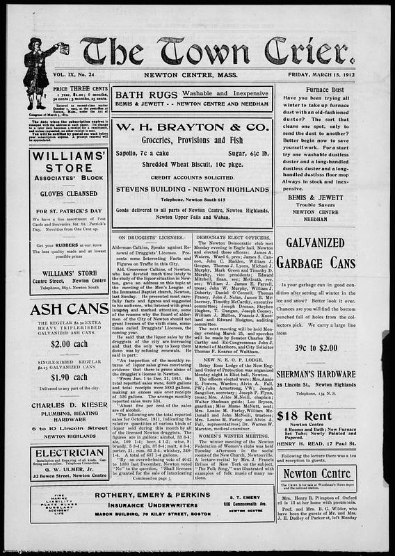 The Town Crier. March 15, 1912 - Digital Commonwealth