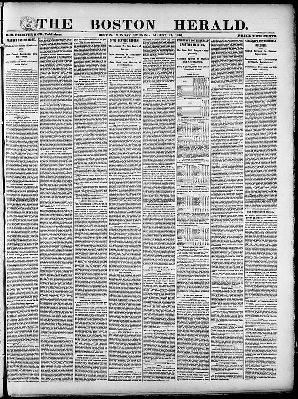 The Boston Herald. August 21, 1876 - Digital Commonwealth