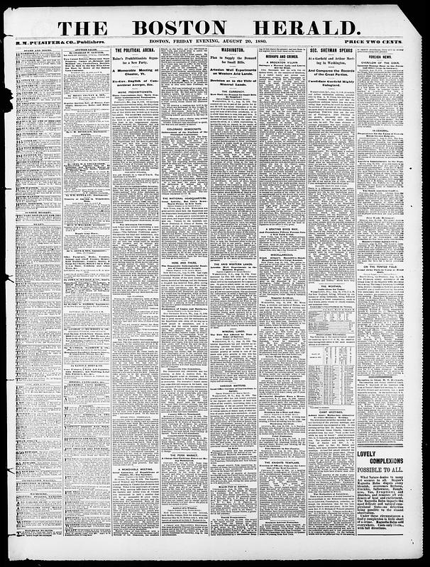 The Boston Herald. August 20, 1880 - Digital Commonwealth