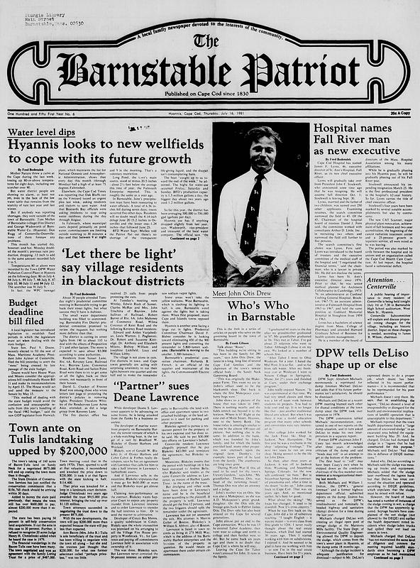 Barnstable Patriot. July 16, 1981 - Digital Commonwealth