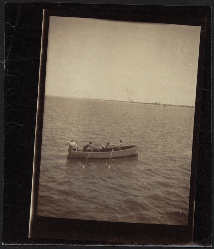 Rowboat at sea (long boat) - Digital Commonwealth