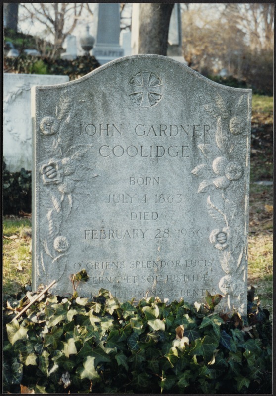 Coolidge Family Plot at Mount Auburn Cemetery, includes JGC and HSC ...
