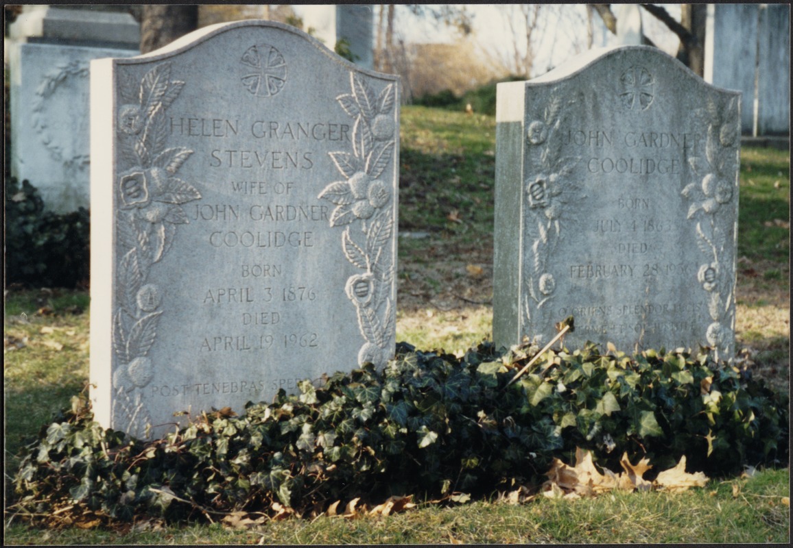 Coolidge Family Plot at Mount Auburn Cemetery, includes JGC and HSC ...