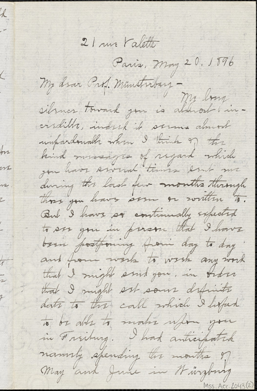 Pierce, Arthur Henry, 1876-1914 autograph letter signed to Hugo ...
