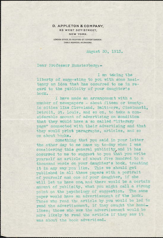 Sears, Joseph Hamblen, 1865-1946 typed letter signed to Hugo ...