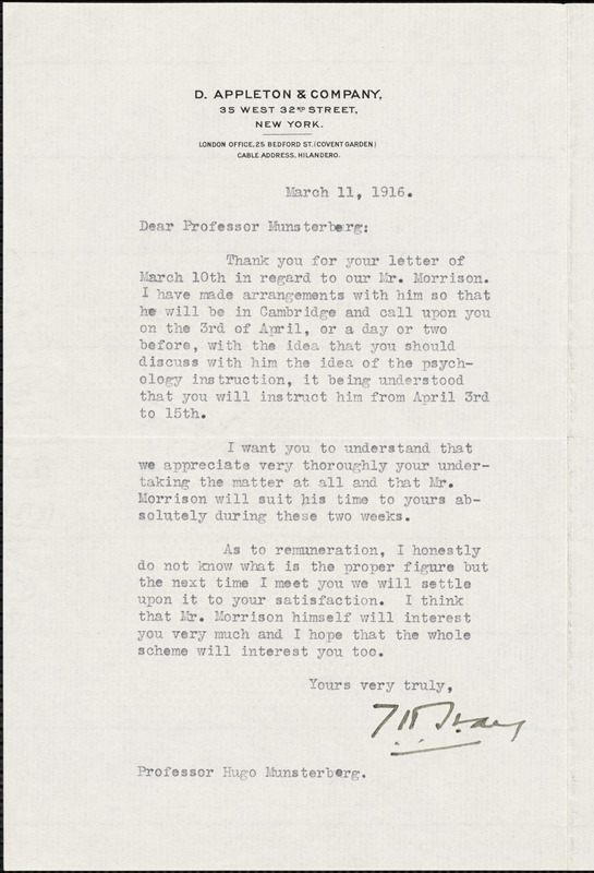 Sears, Joseph Hamblen, 1865-1946 typed letter signed to Hugo ...