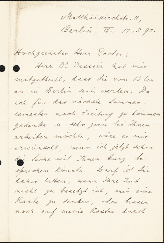 Strong, Charles Augustus, 1862-1940 autograph letter signed to Hugo ...