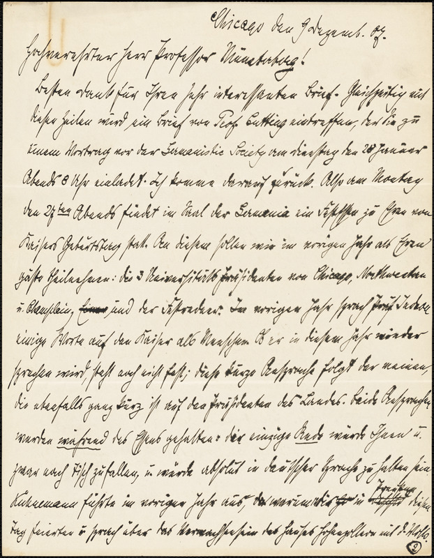 Wever, Walther Johann, 1859-1922 autograph letter signed to Hugo ...