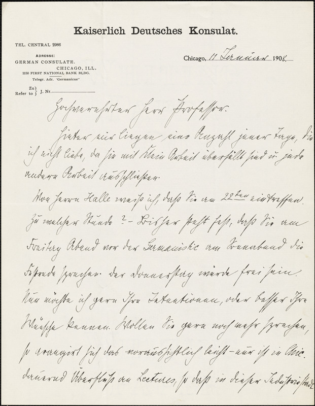 Wever, Walther Johann, 1859-1922 autograph letter signed to Hugo ...