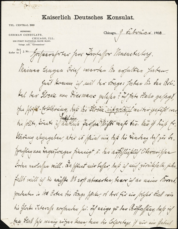 Wever, Walther Johann, 1859-1922 autograph letter signed to Hugo ...